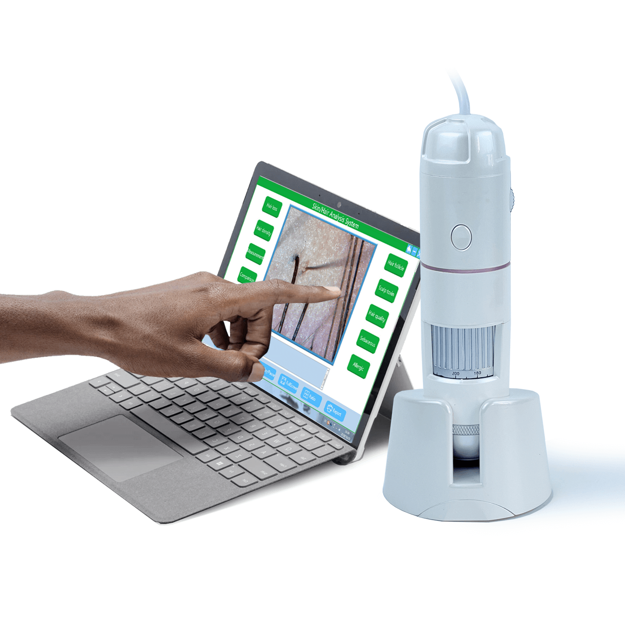 hair scalp analysis machine connect with computer use